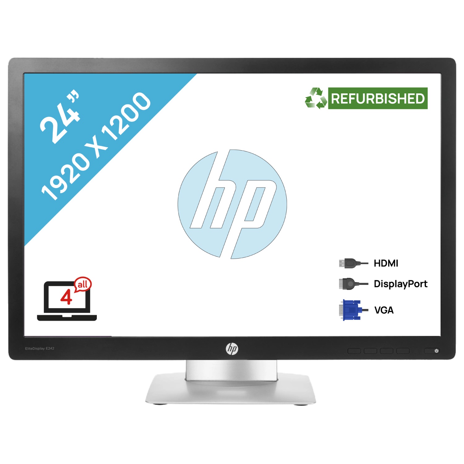 HP EliteDisplay E242 | 1920x1200 | Zakelijke monitor | Laptops4all
